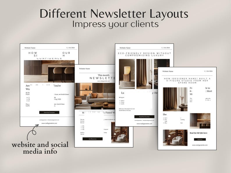 Interior Design Newsletter Editable Template, Interior Design Email ...