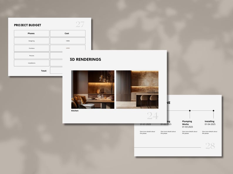 Interior Design Presentation Template, Interior Design Project Proposal ...