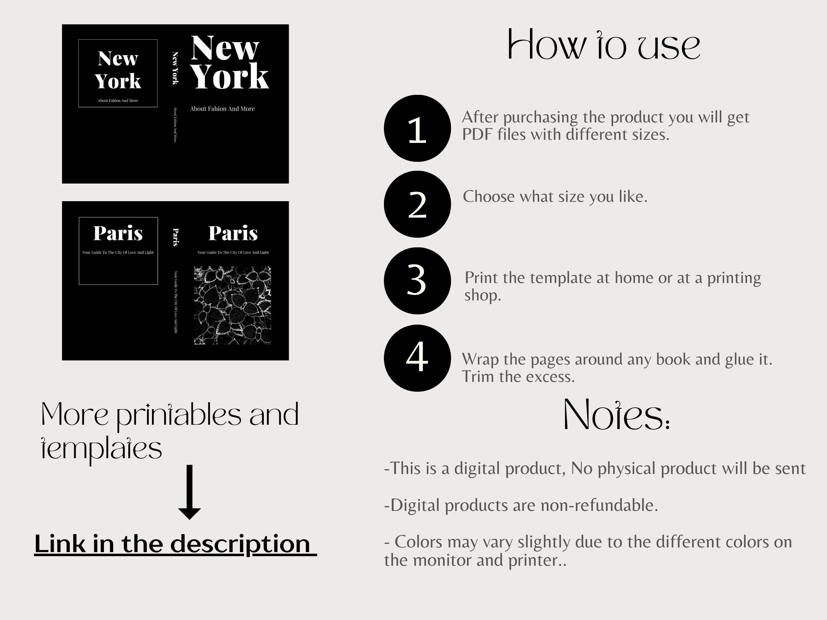 Decorative Fake Book Cover Template Faux Coffee Table Books Printable ...