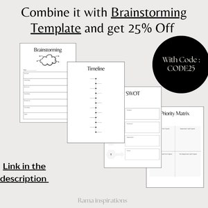 Mind Map Template Printable Mind Map Planner Brainstorm Diagrams Study ...