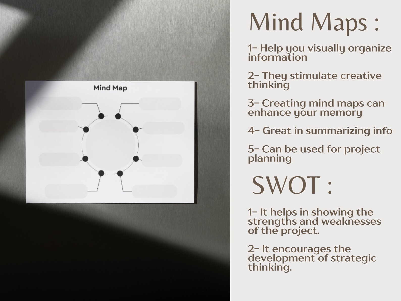 Mind Map Template SWOT Analysis Printable Template Brainstorming ...