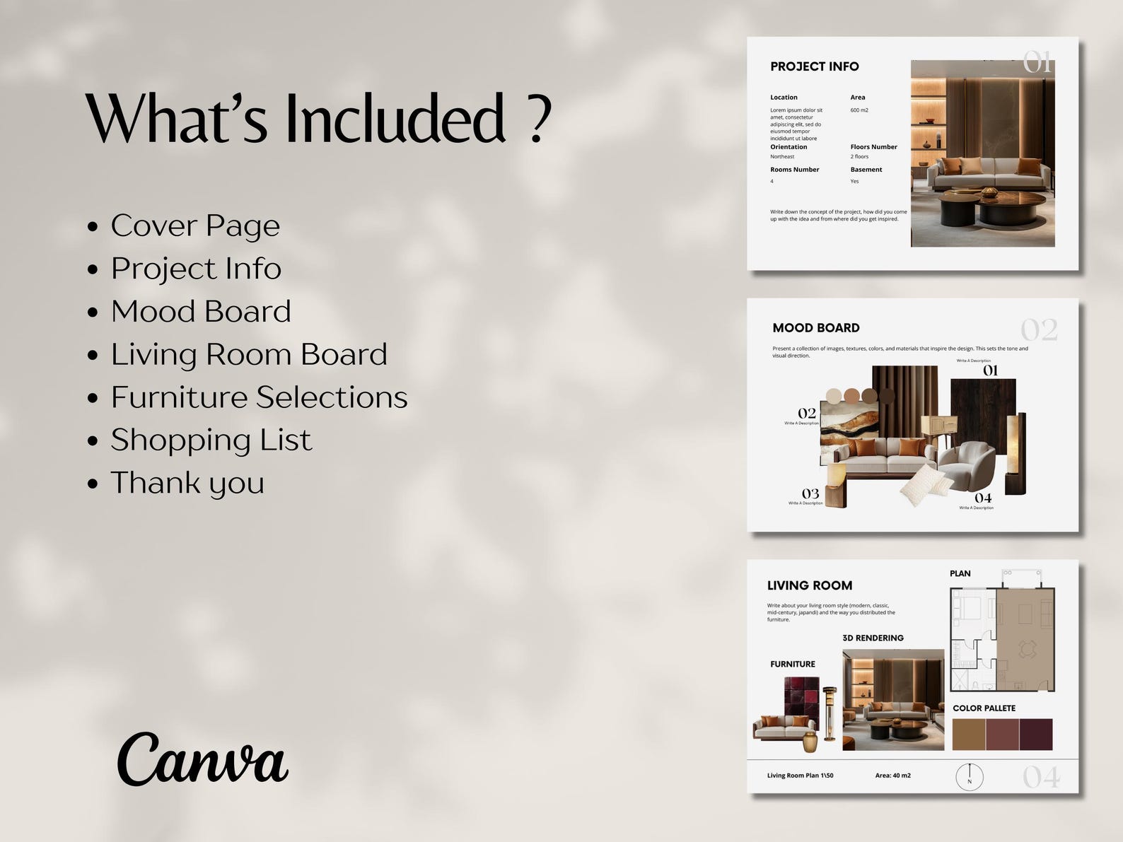 Interior Design Presentation Template, Interior Design Project Proposal ...