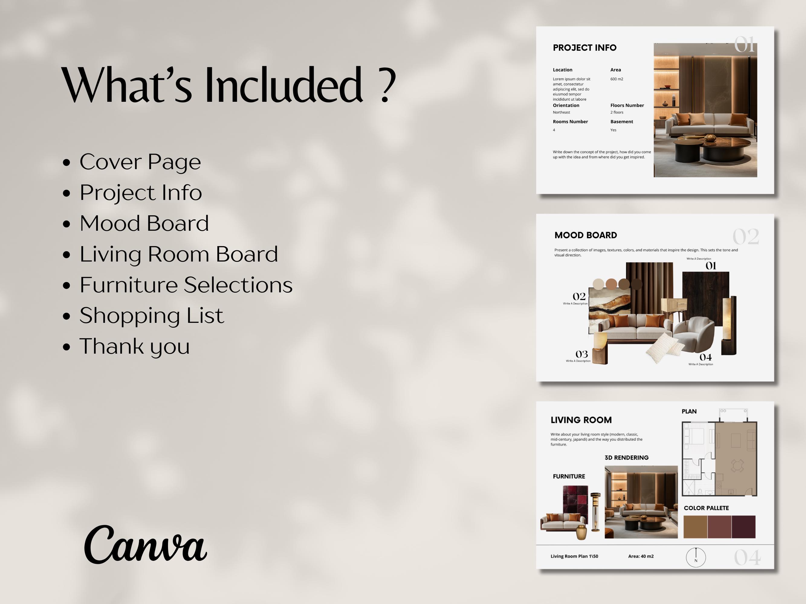 Interior Design Presentation Template, Interior Design Project Proposal ...