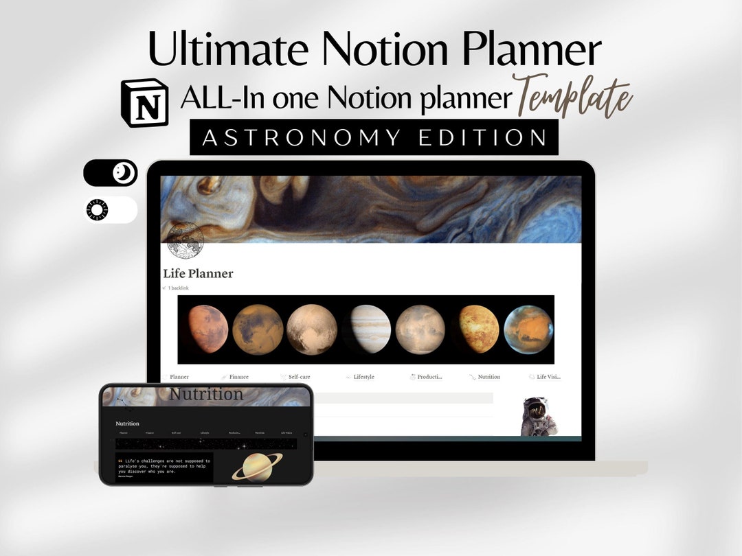 Dark Notion Template Ultimate Life Planner All in One Planner Notion ...