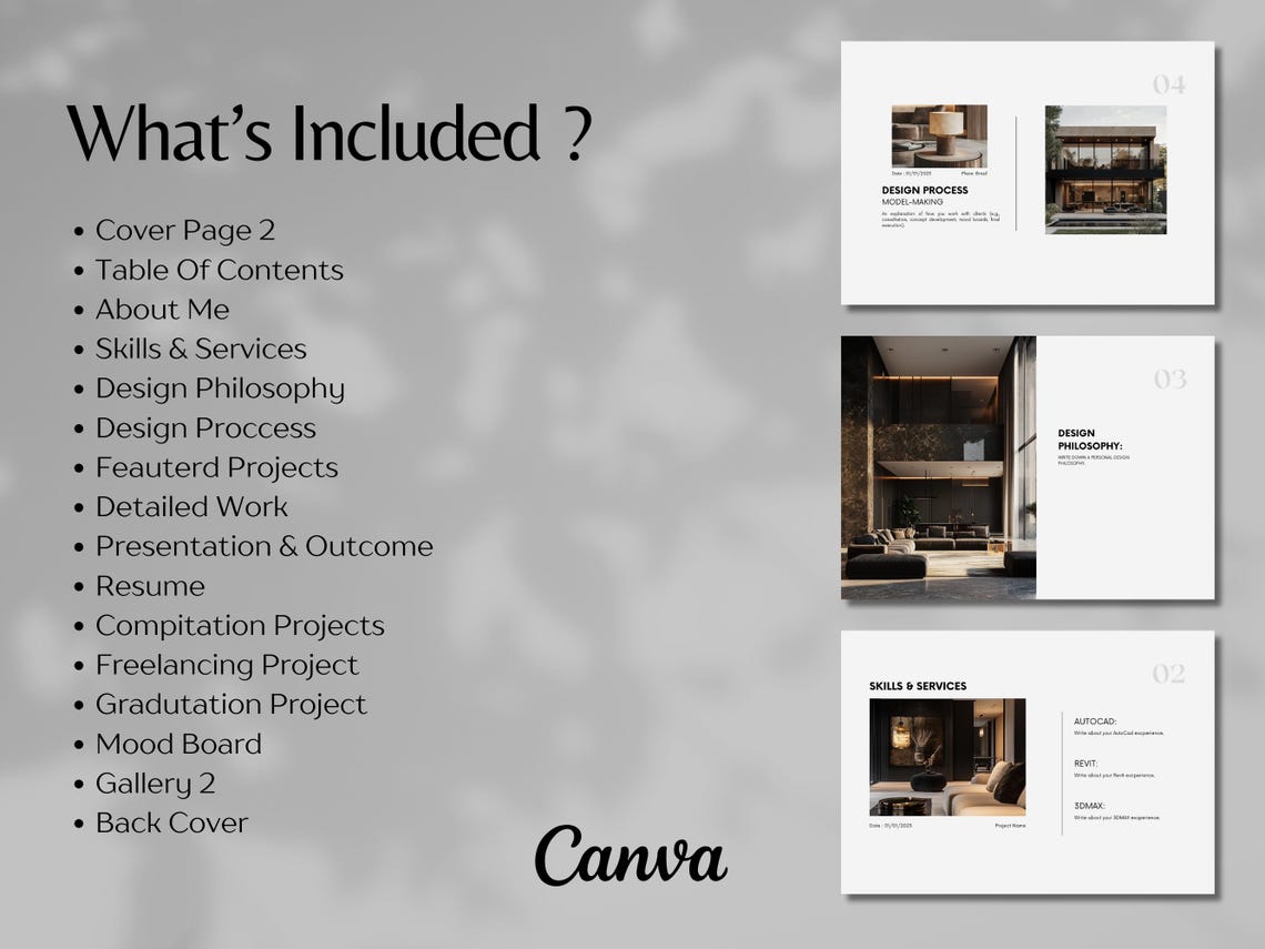 Interior Design Portfolio Template, Luxury Interior Design Template ...