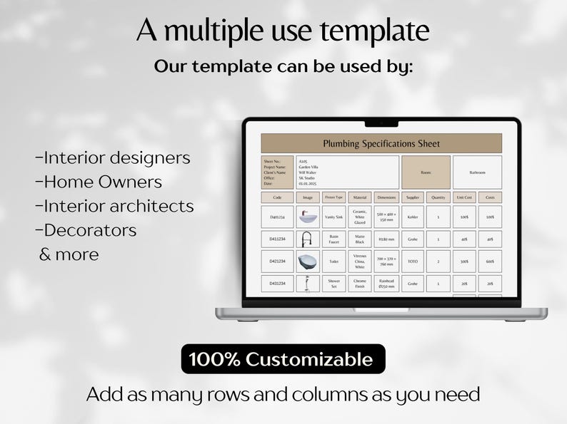Interior Design Specification Template, FFE Interior Design Canva ...