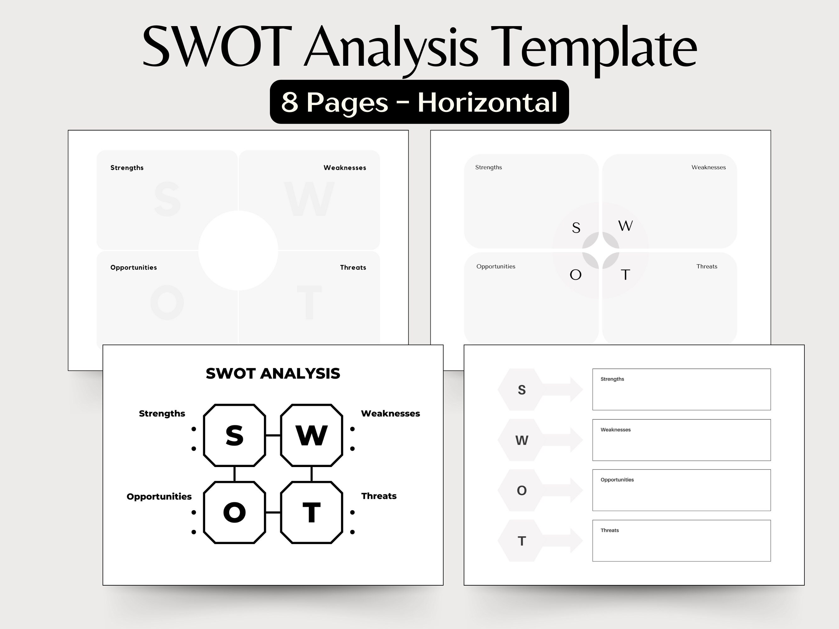 Project Analysis Template SWOT Productivity Printable Project ...
