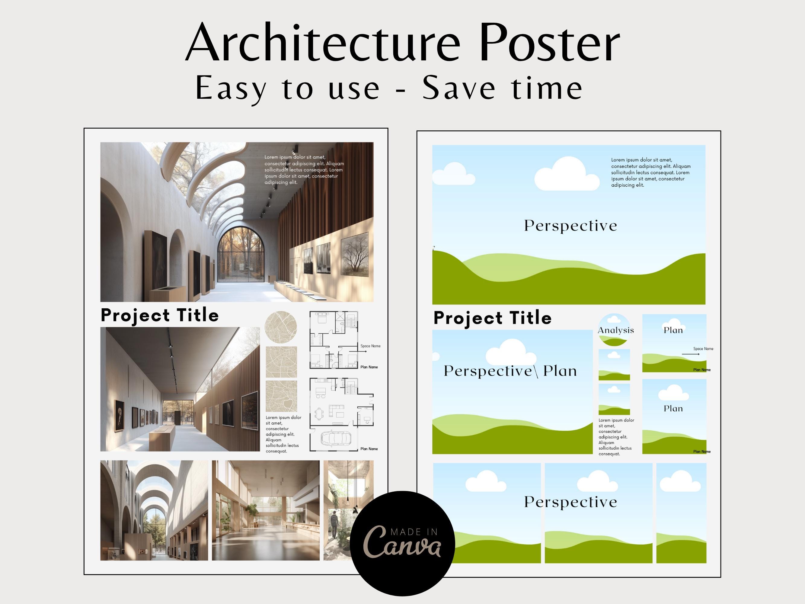 Architecture Poster Canva Template Architecture Presentation Board ...