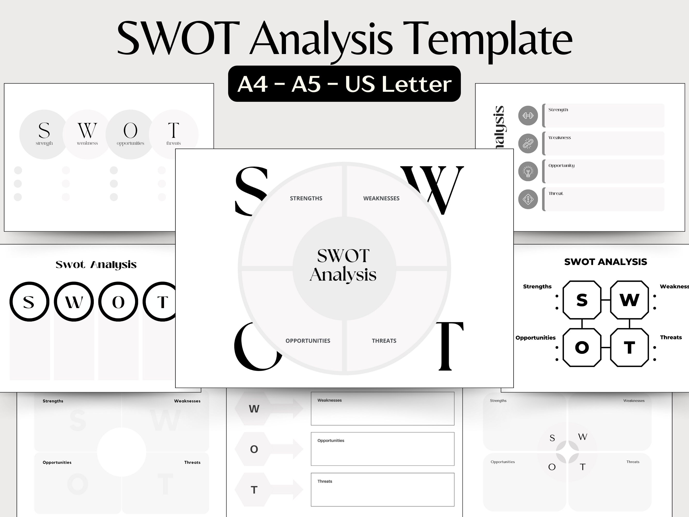 Project Analysis Template SWOT Productivity Printable Project ...