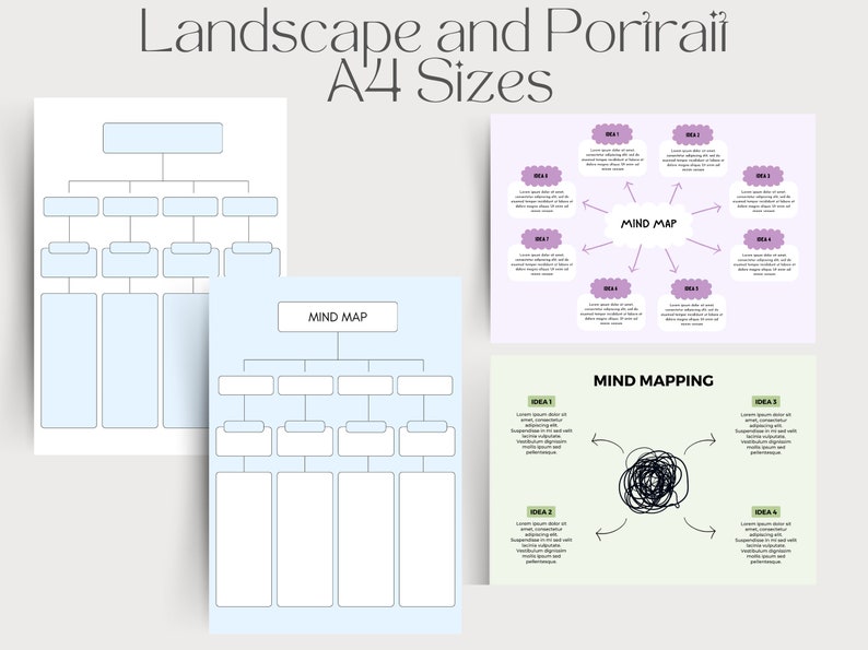 Mind Map Template Printable Mind Map Planner Brainstorm Diagrams Study ...