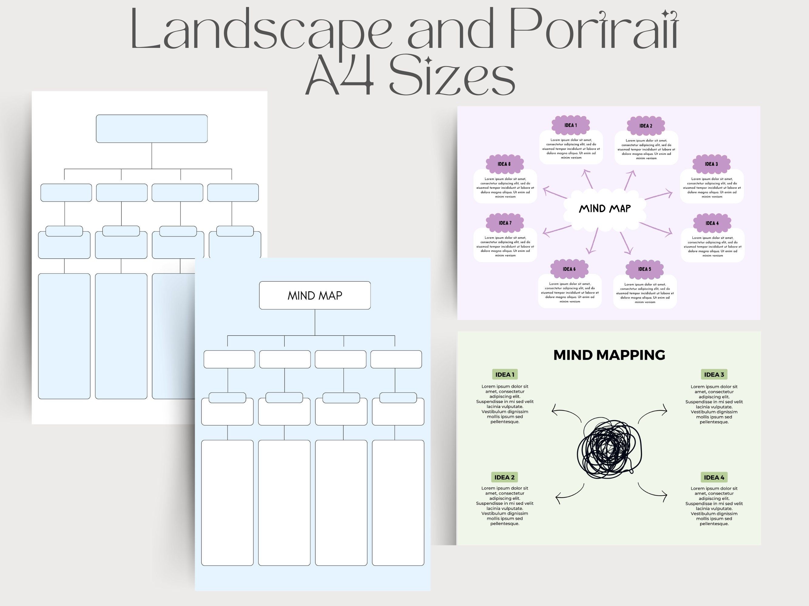 Mind Map Template Printable Mind Map Planner Brainstorm Diagrams Study ...