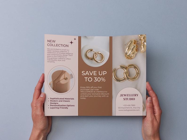 Jewelry Editable Brochure Template Digital Jewellery Flyer Template ...