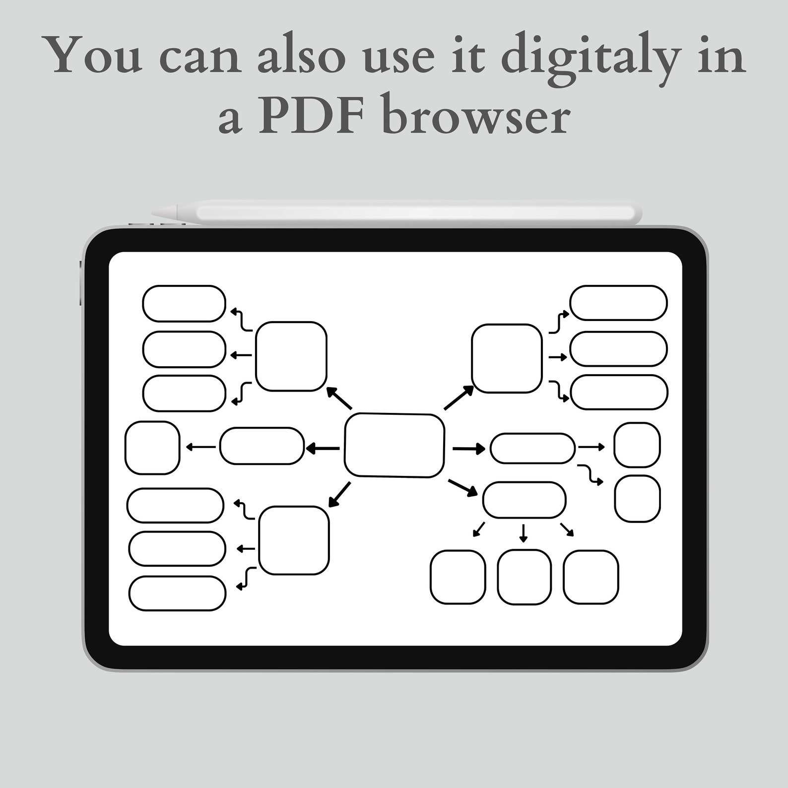 Mind Map Template Printable Mind Map Planner Brainstorm Diagrams Study ...