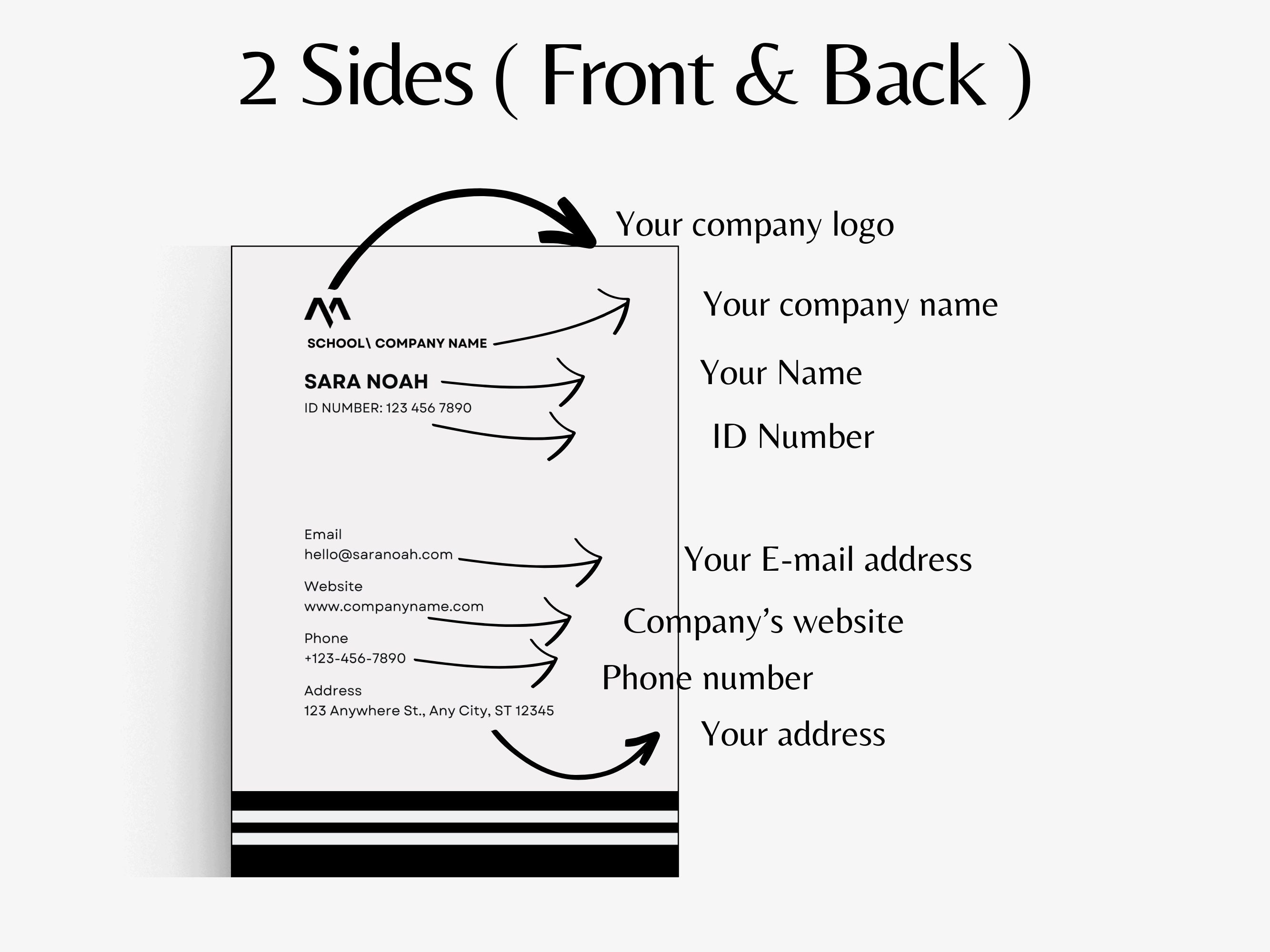 ID Badge Template - ID Card Editable Template - Work Name Tag ...