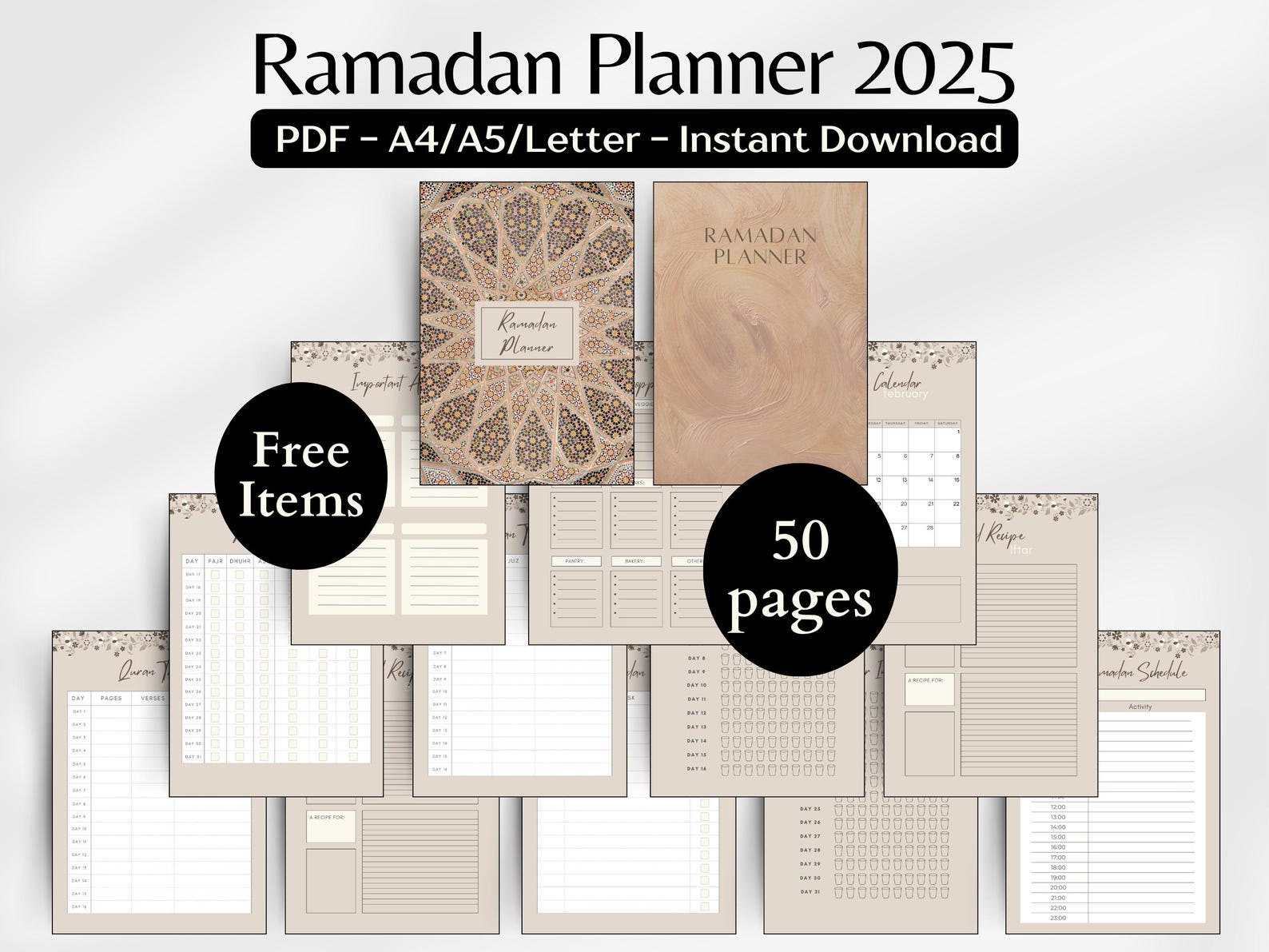 Ramadan Planner Ramadan Journal Prayer Tracker Fasting Planner Ramadan ...