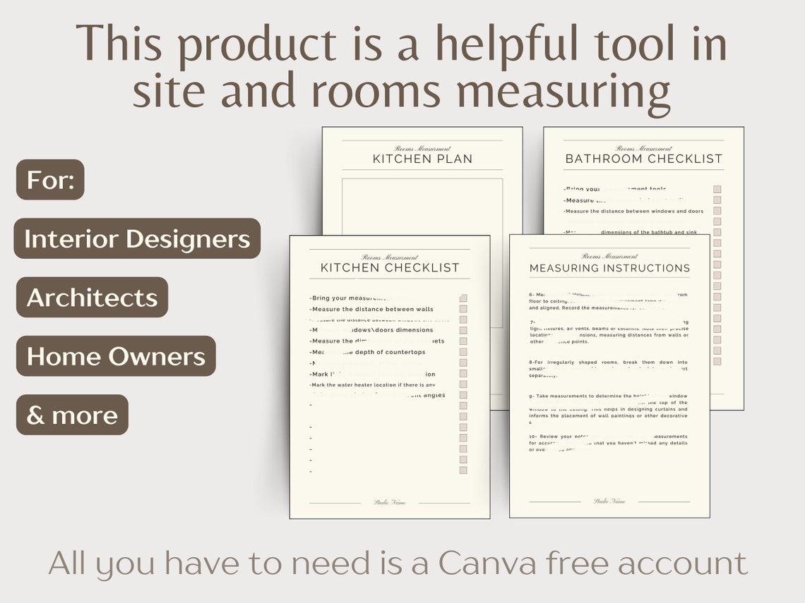 Rooms Measure Checklist Interior Design Site Measurement Template ...