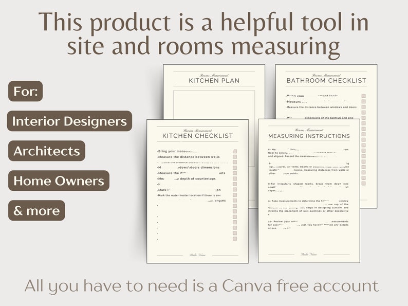 Rooms Measure Checklist Interior Design Site Measurement Template ...