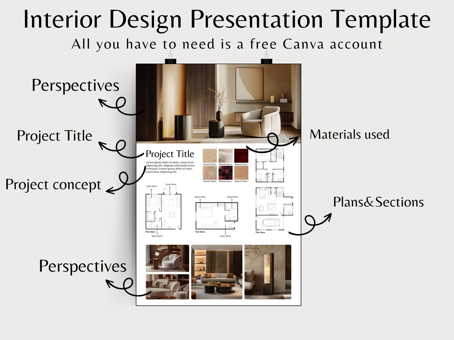 Interior Design Presentation Board Template Interior Design Poster ...