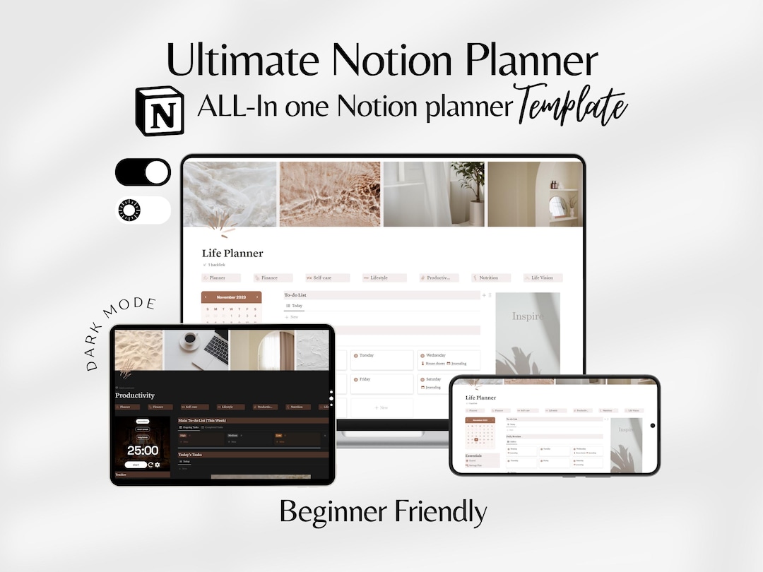 Notion Ultimate Planner, Notion Life Planner, All in One Planner ...