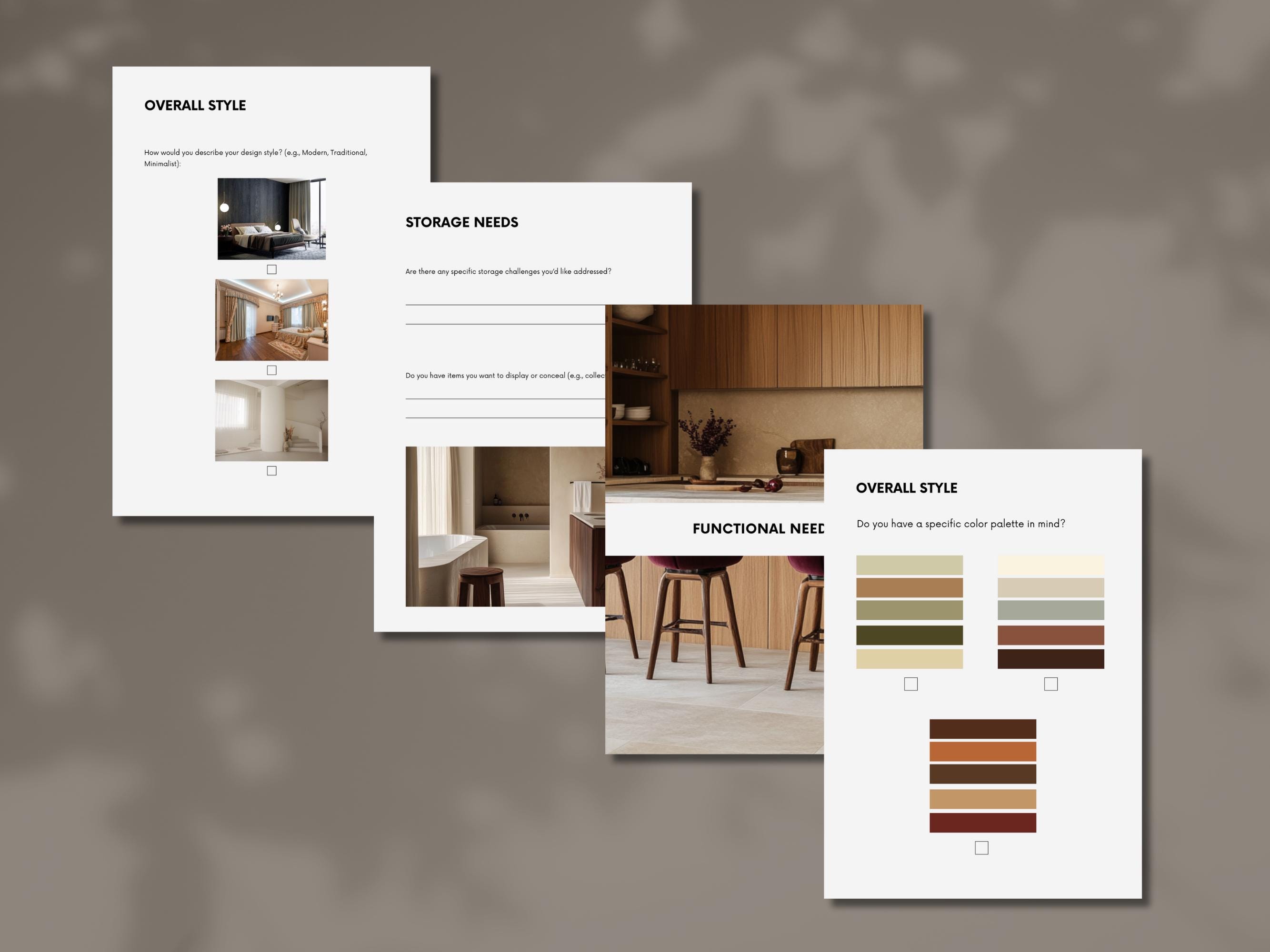 Interior Design Questionnaire Template, Client Onboarding Question ...