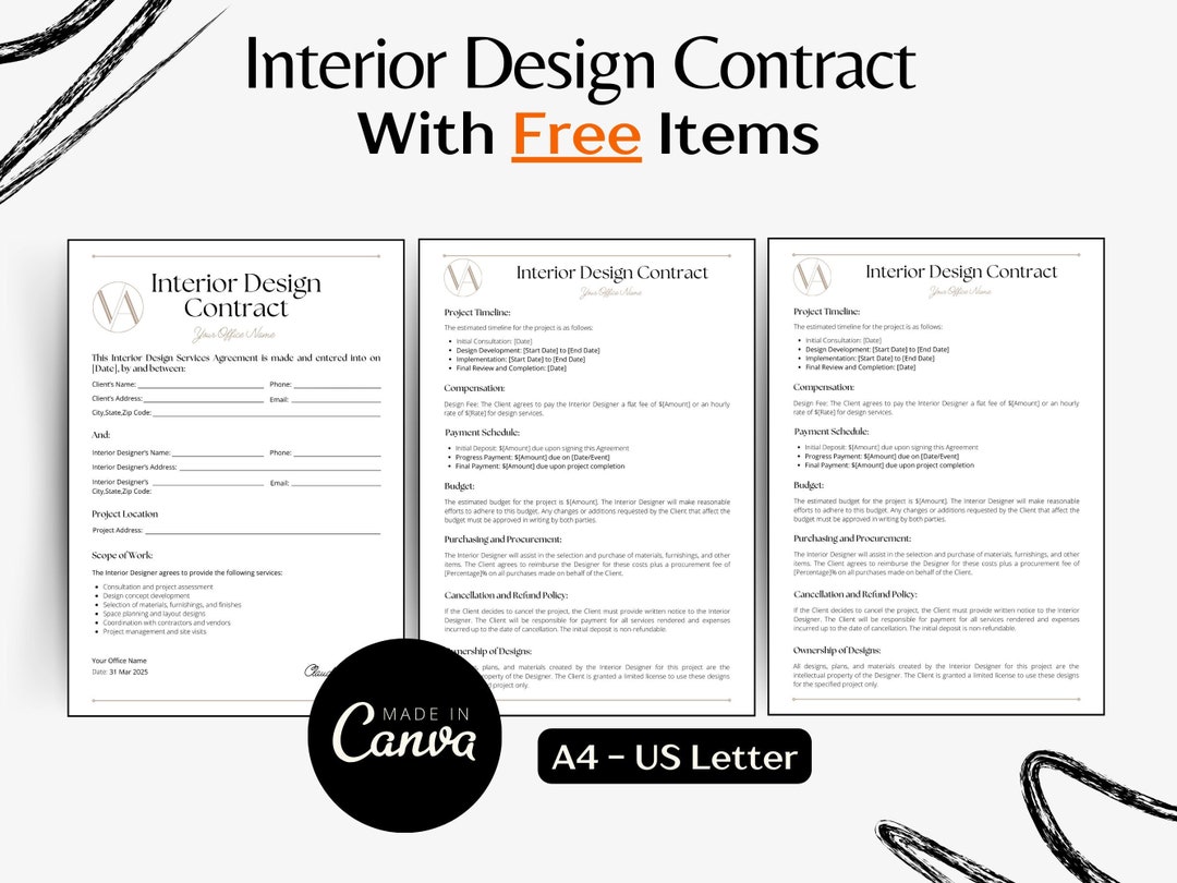 Interior Design Contract Template Decorator Client Agreement Interior ...