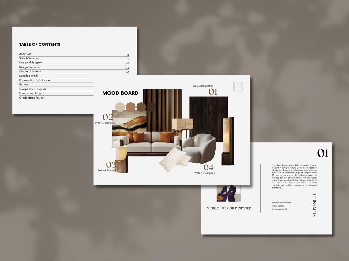 Interior Design Portfolio Template, Luxury Interior Design Template ...