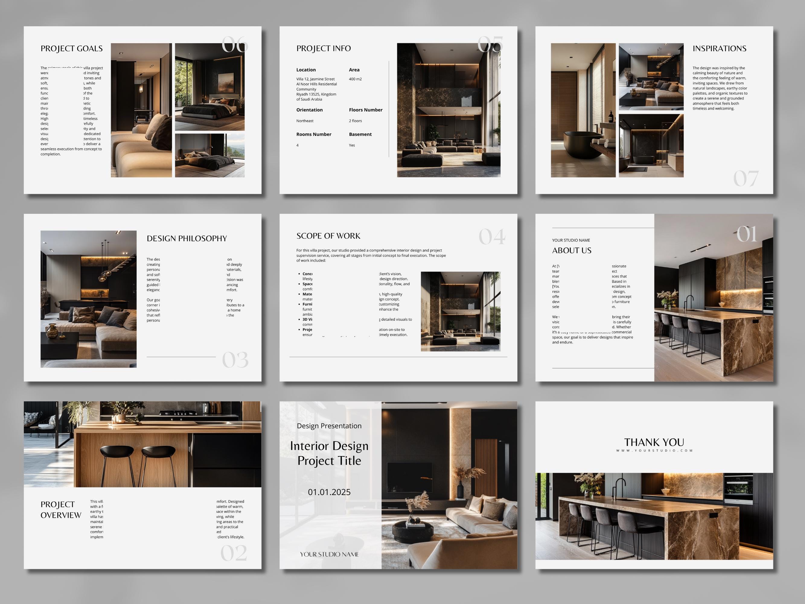 Interior Design Presentation Template, Interior Design Project Proposal ...