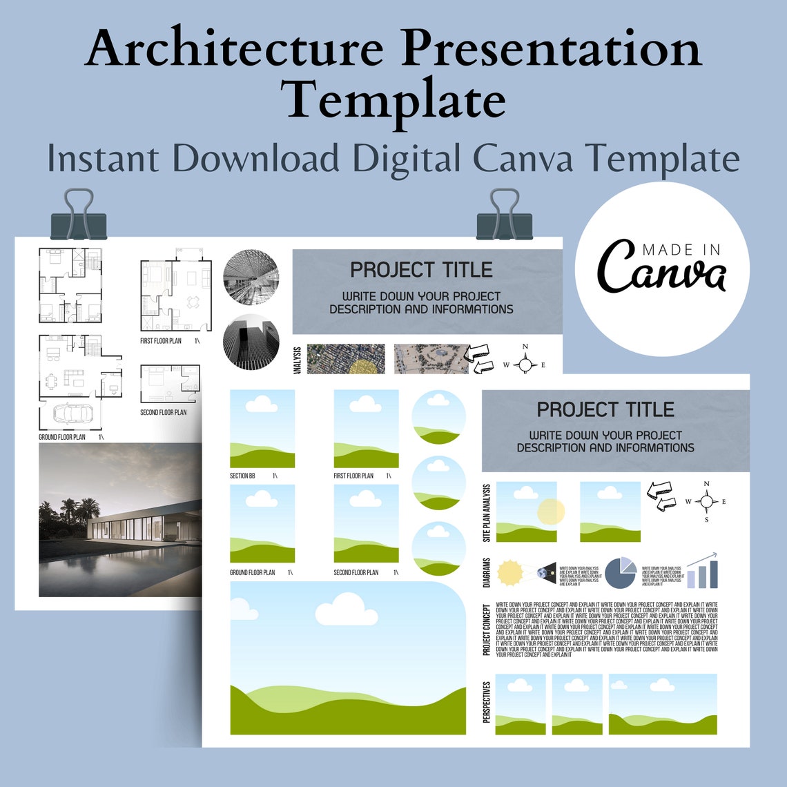 Architecture Presentation Template Architecture Project Poster Editable