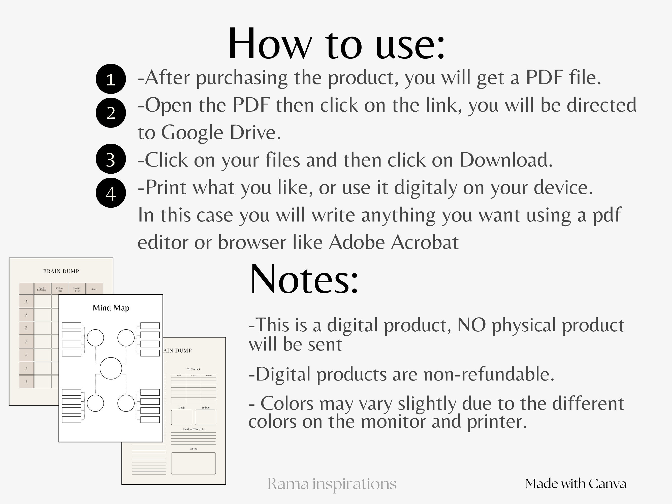 Mind Map Mega Bundle Brainstorming Template Productivity Digital ...