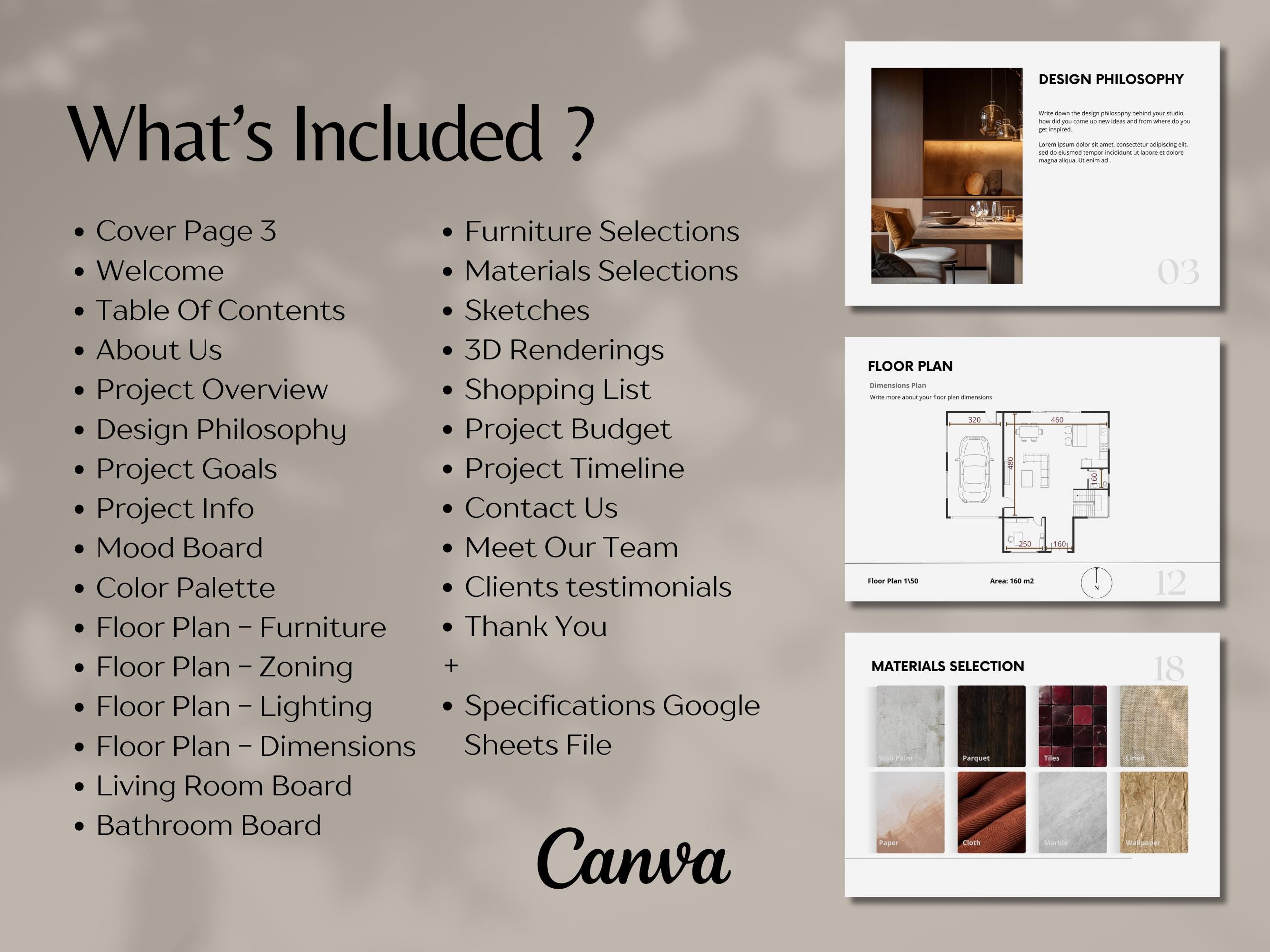 Interior Design Presentation Template, Interior Design Project Proposal ...