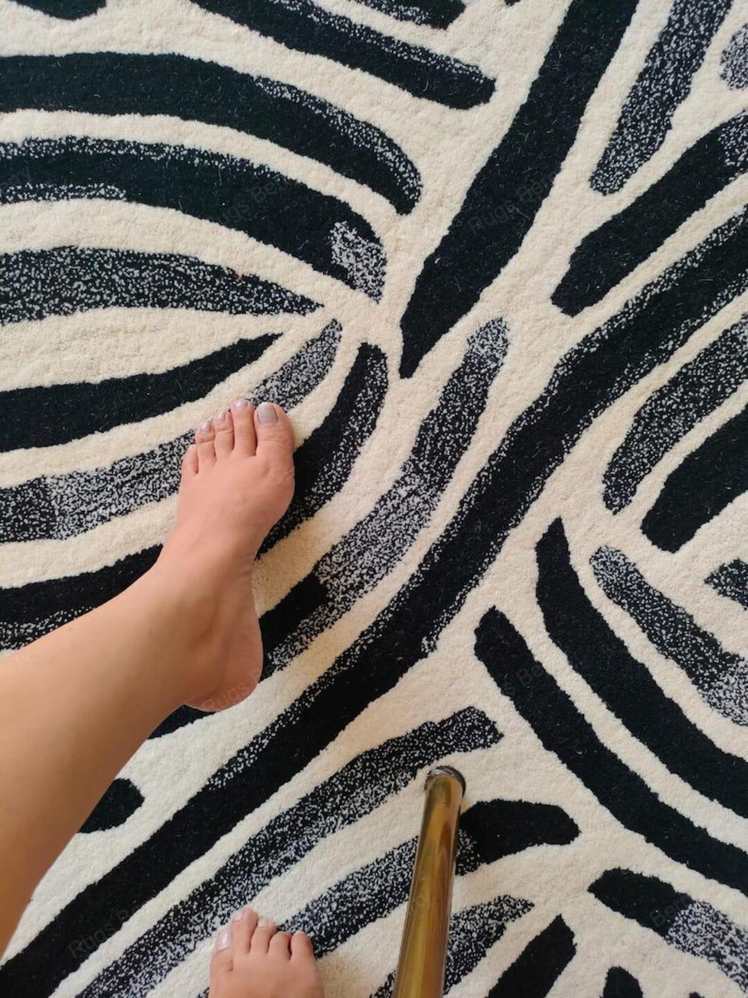 Hand Tufted New Rug Black & White Hand Made Rugs Carpets for Bedroom ...