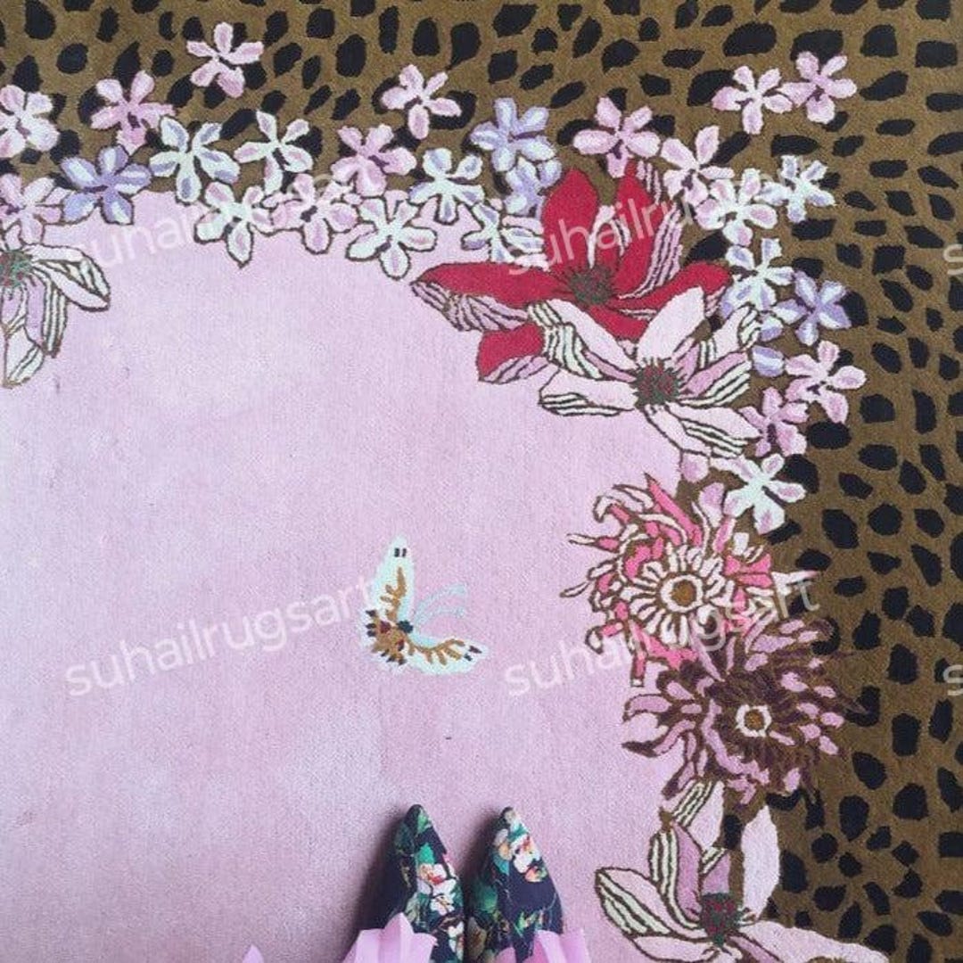 10x14/12x12 New Wendy Design Pink Floral Silk Hand Tufted Rug 8x10 Bird ...