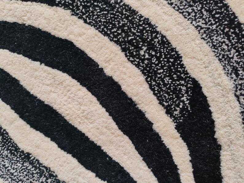 Hand Tufted New Rug Black & White Hand Made Rugs Carpets for Bedroom ...