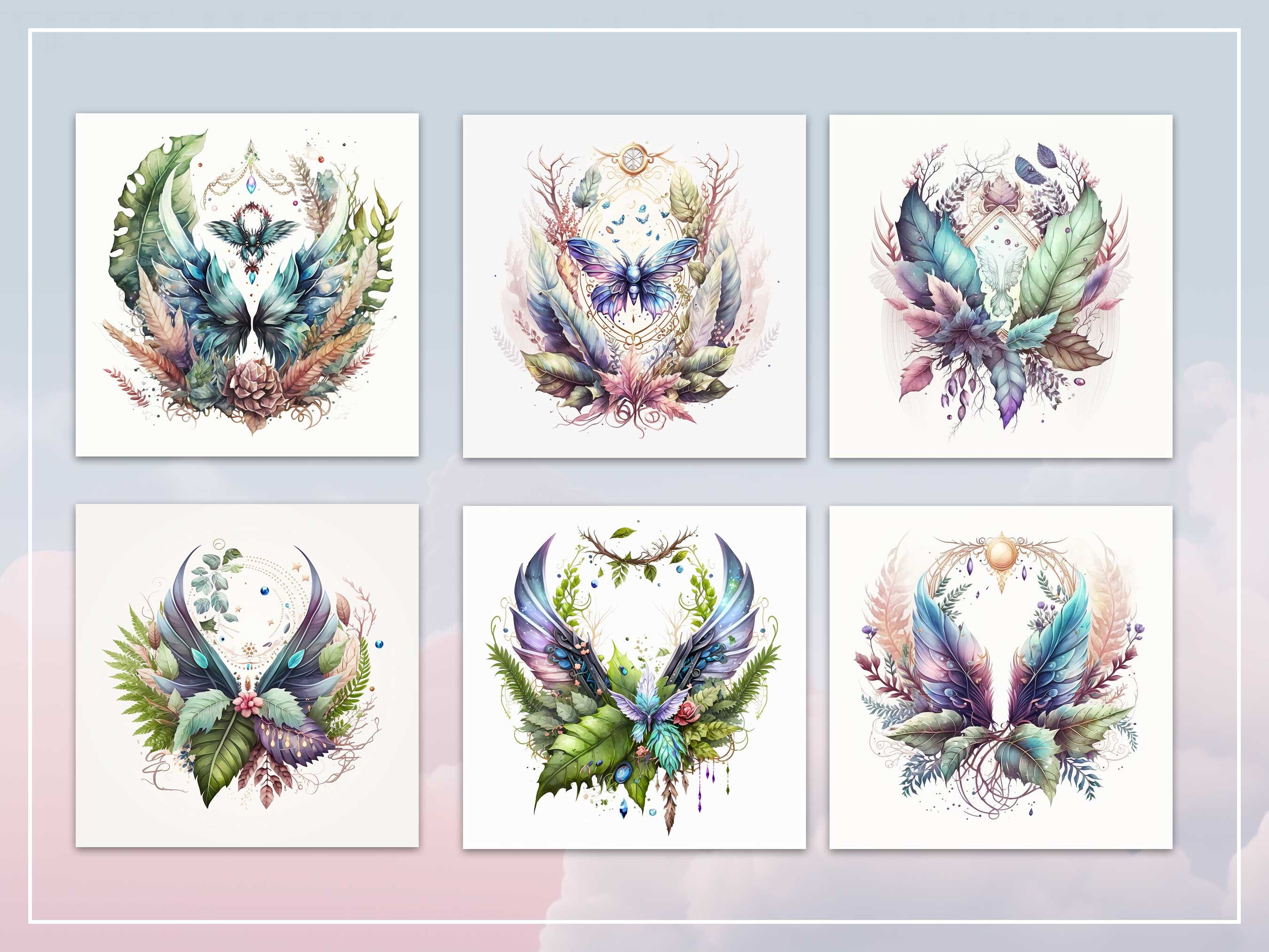35 Fairy Mystical Fantasy Emblems Clipart With Full Commercial Use, 300 ...