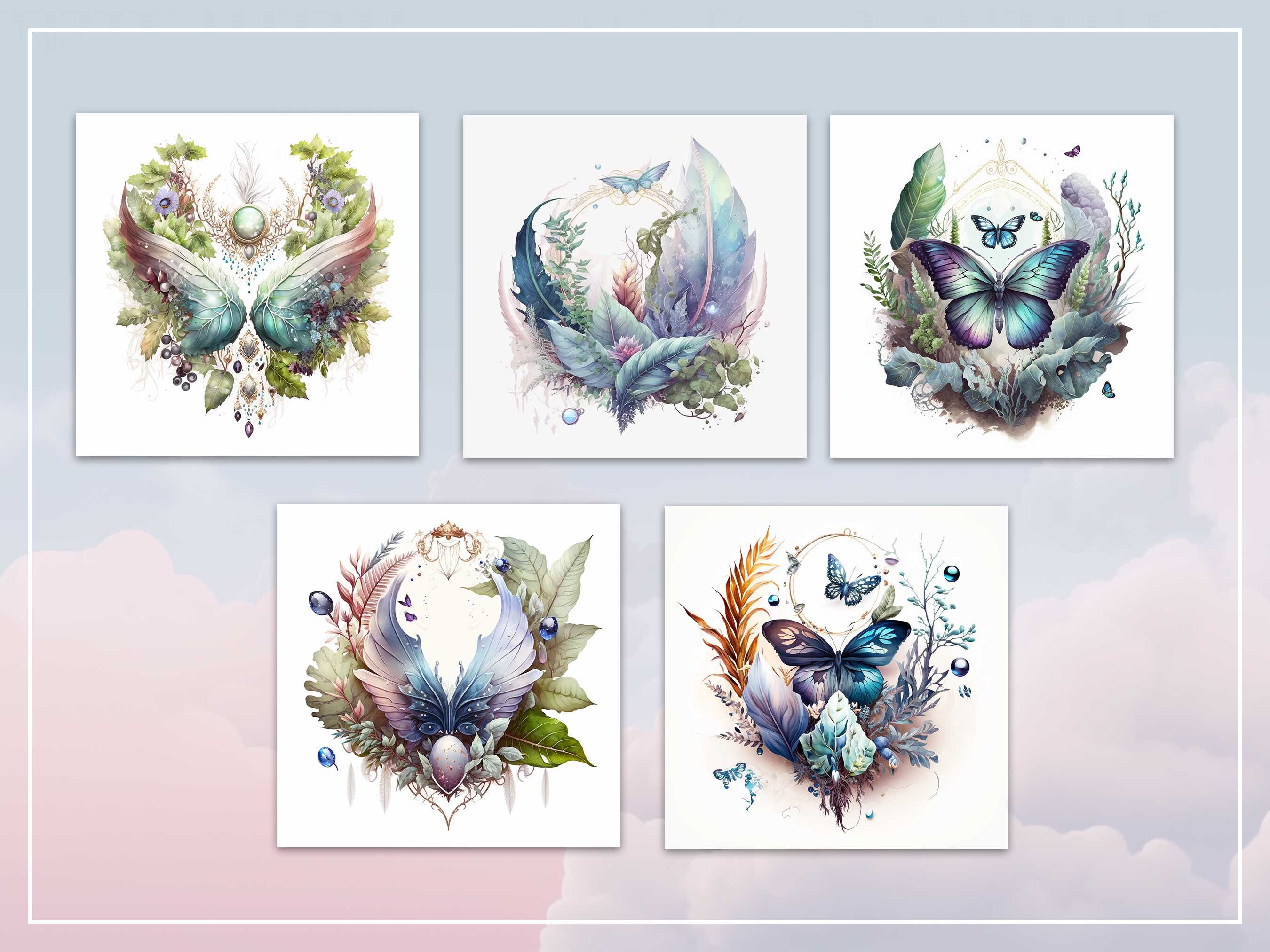 35 Fairy Mystical Fantasy Emblems Clipart With Full Commercial - Etsy