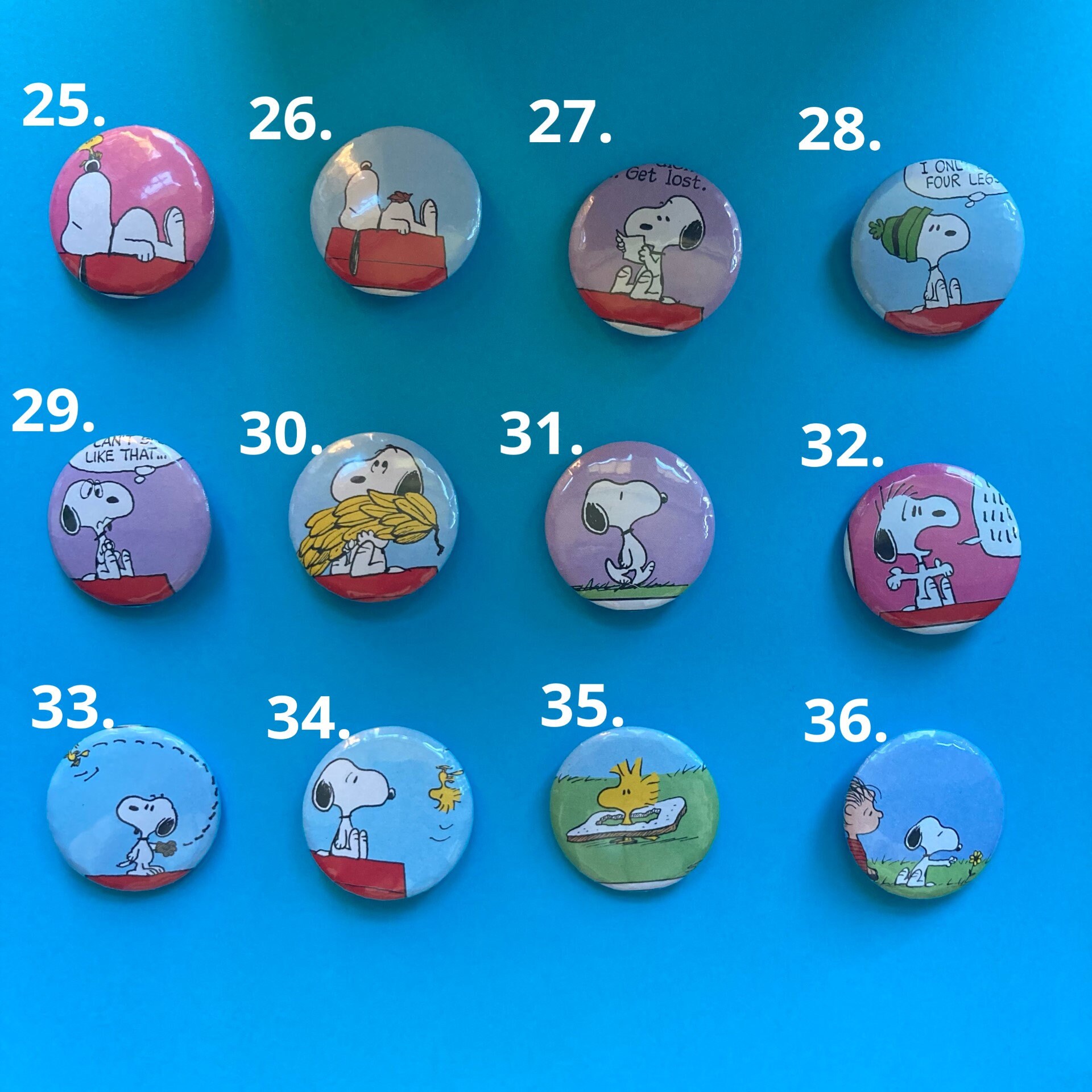 Snoopy Button Badges - Etsy