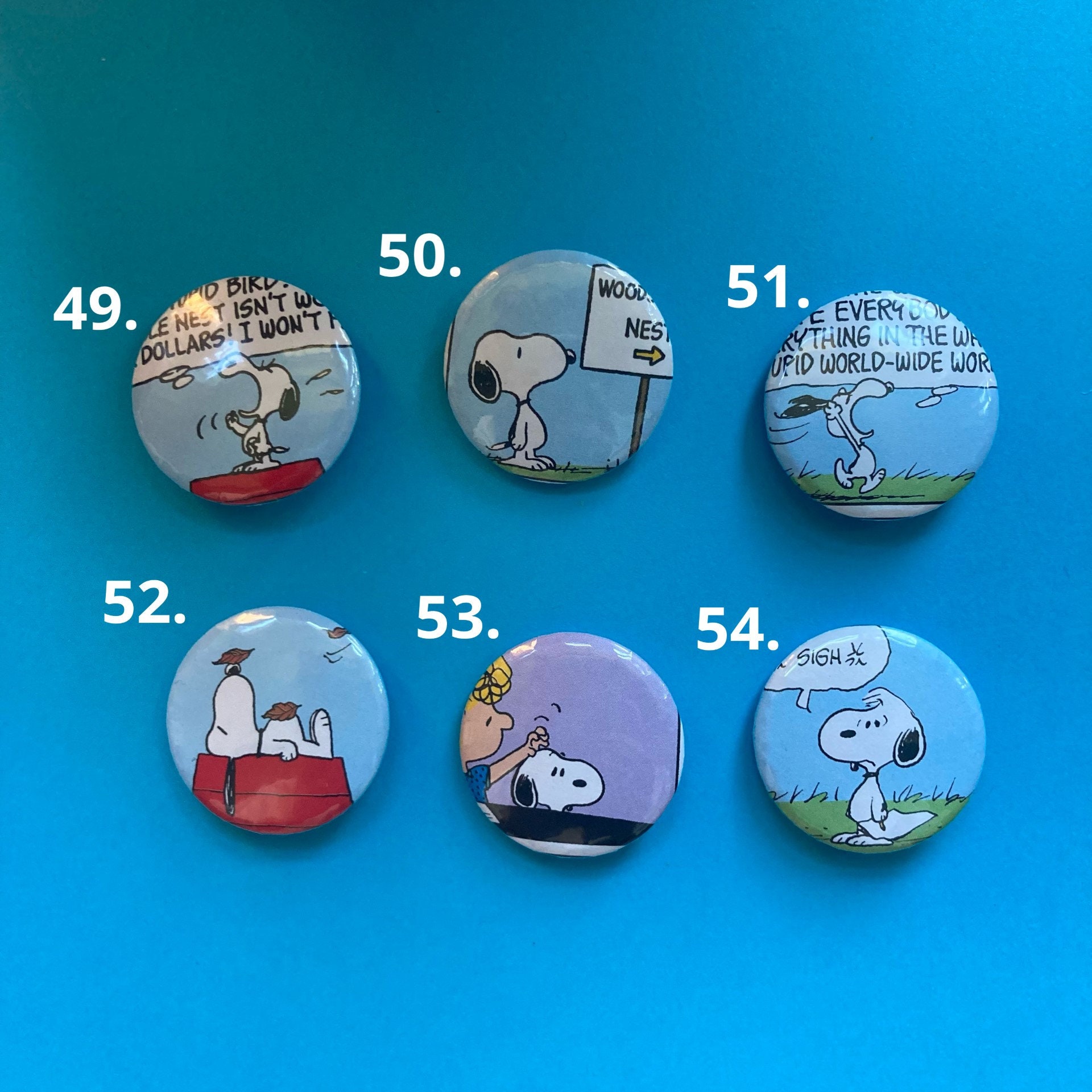 Snoopy Button Badges - Etsy