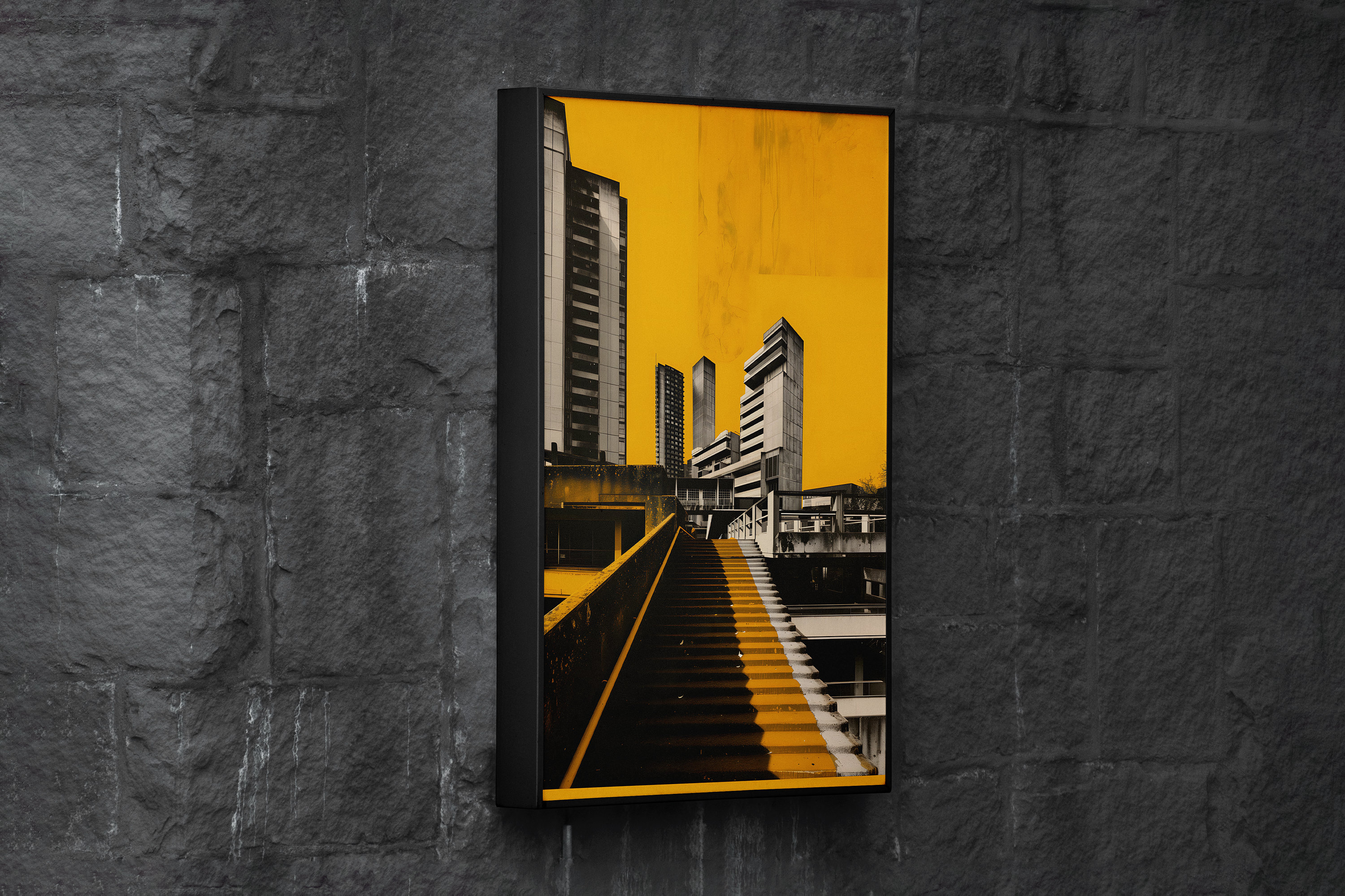 The Barbican in Yellow_architectural Print_collage - Etsy