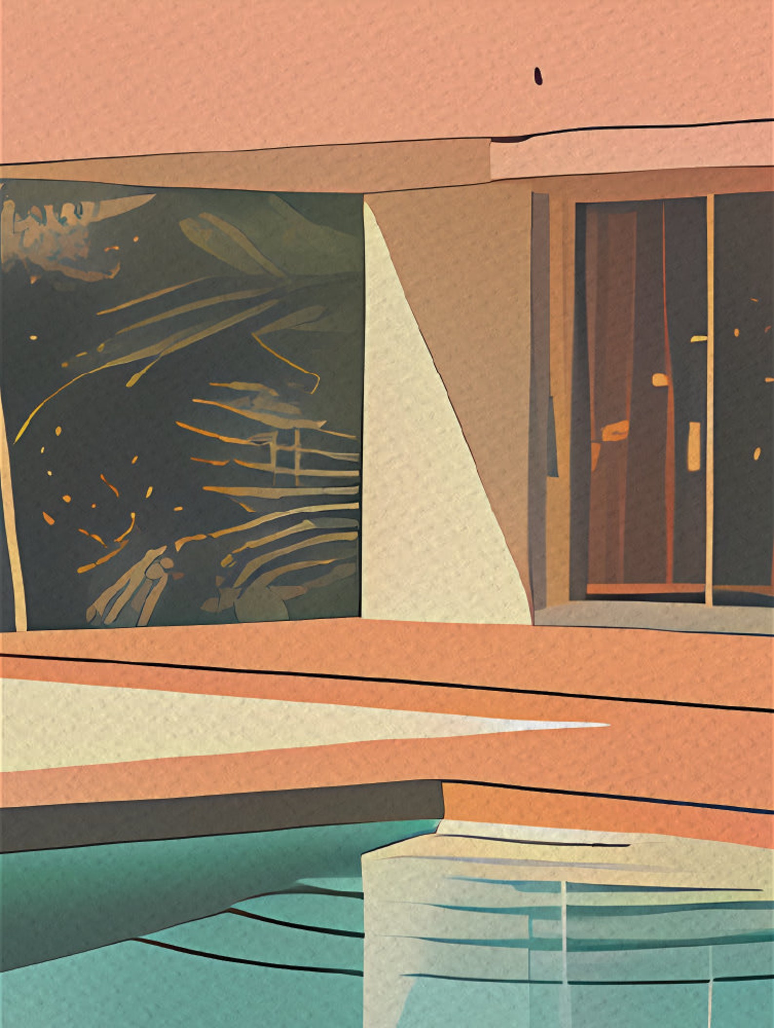 Keep on Grooving_retro Architectural Print_disco_poster_collage - Etsy