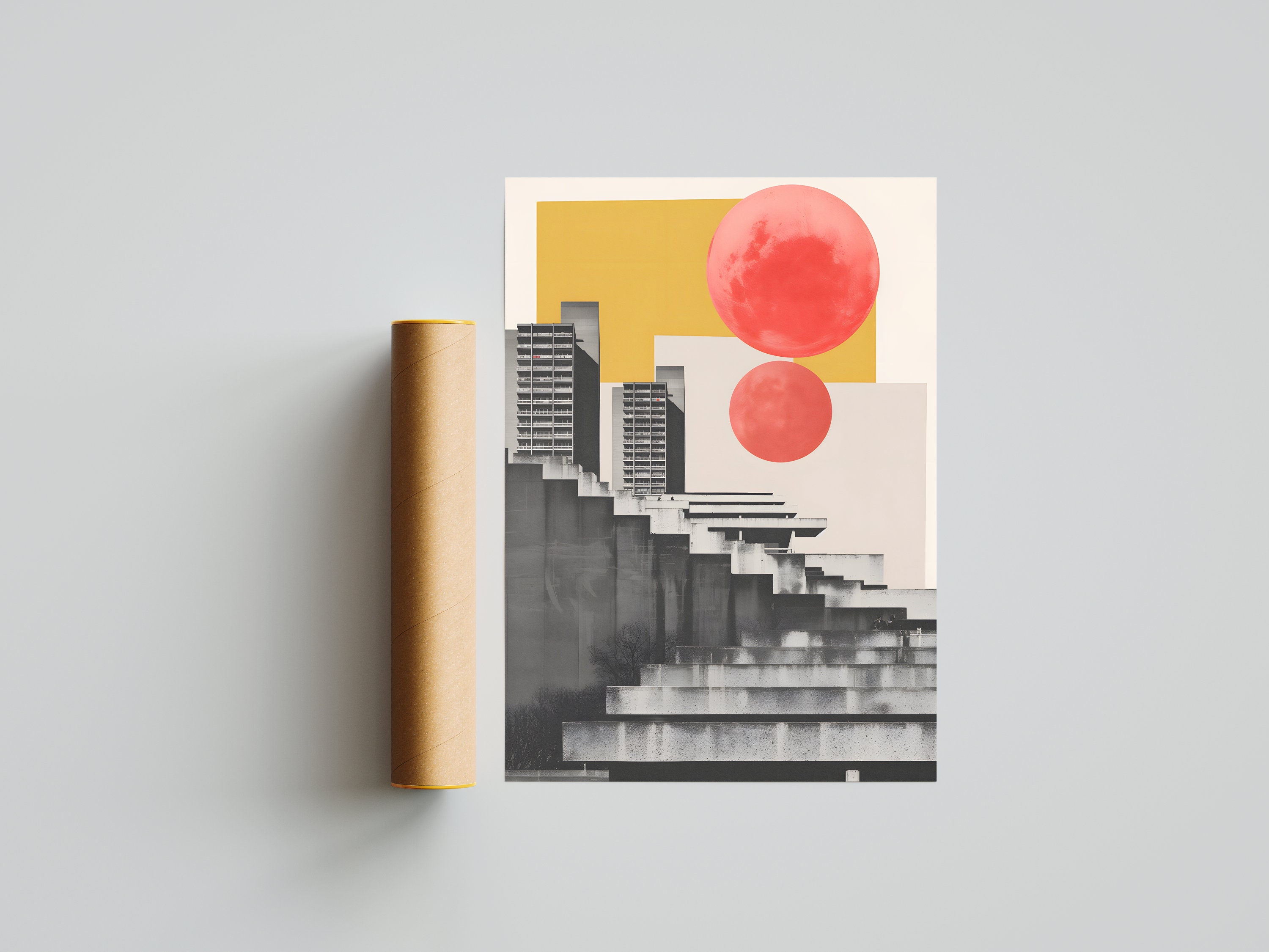 A Brutal Moon Architectural Print_moon_cityscape_the Barbican_wall Art ...