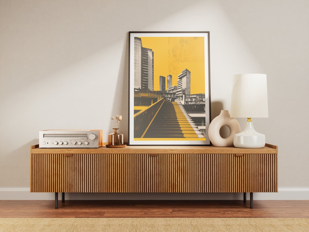 The Barbican in Yellow_architectural Print_collage - Etsy