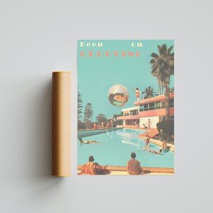 Keep on Grooving_retro Architectural Print_disco_poster_collage - Etsy