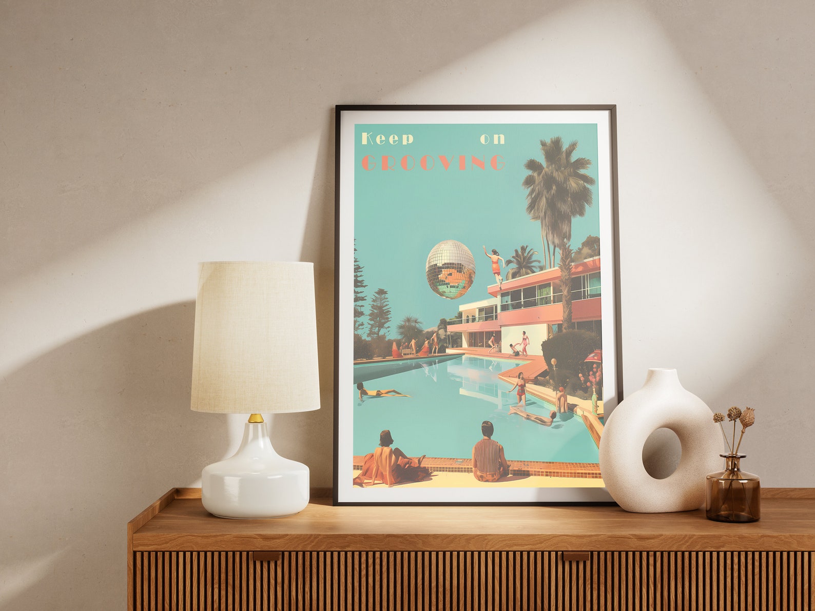 Keep on Grooving_retro Architectural Print_disco_poster_collage - Etsy