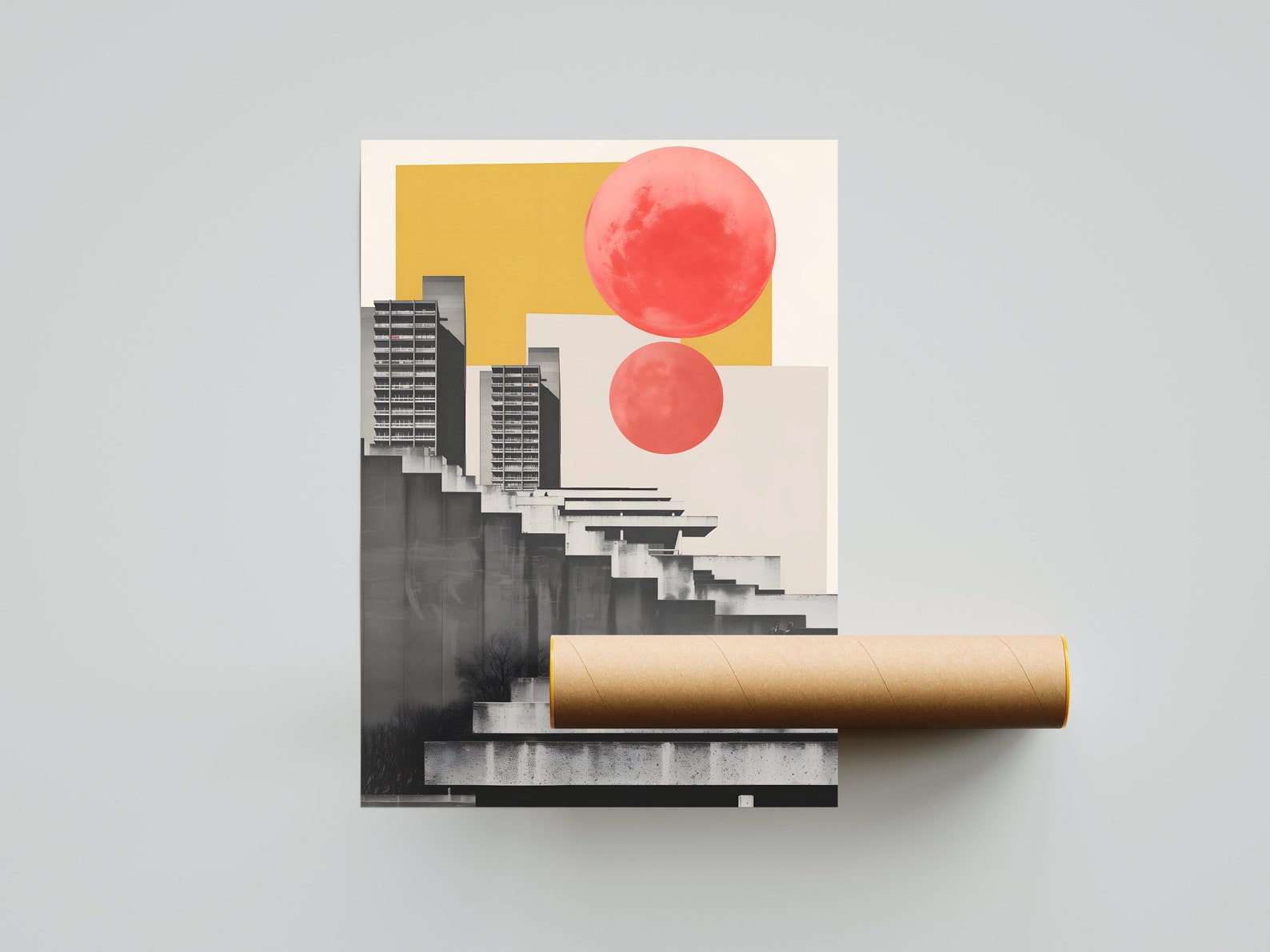 A Brutal Moon Architectural Print_moon_cityscape_the Barbican_wall Art ...