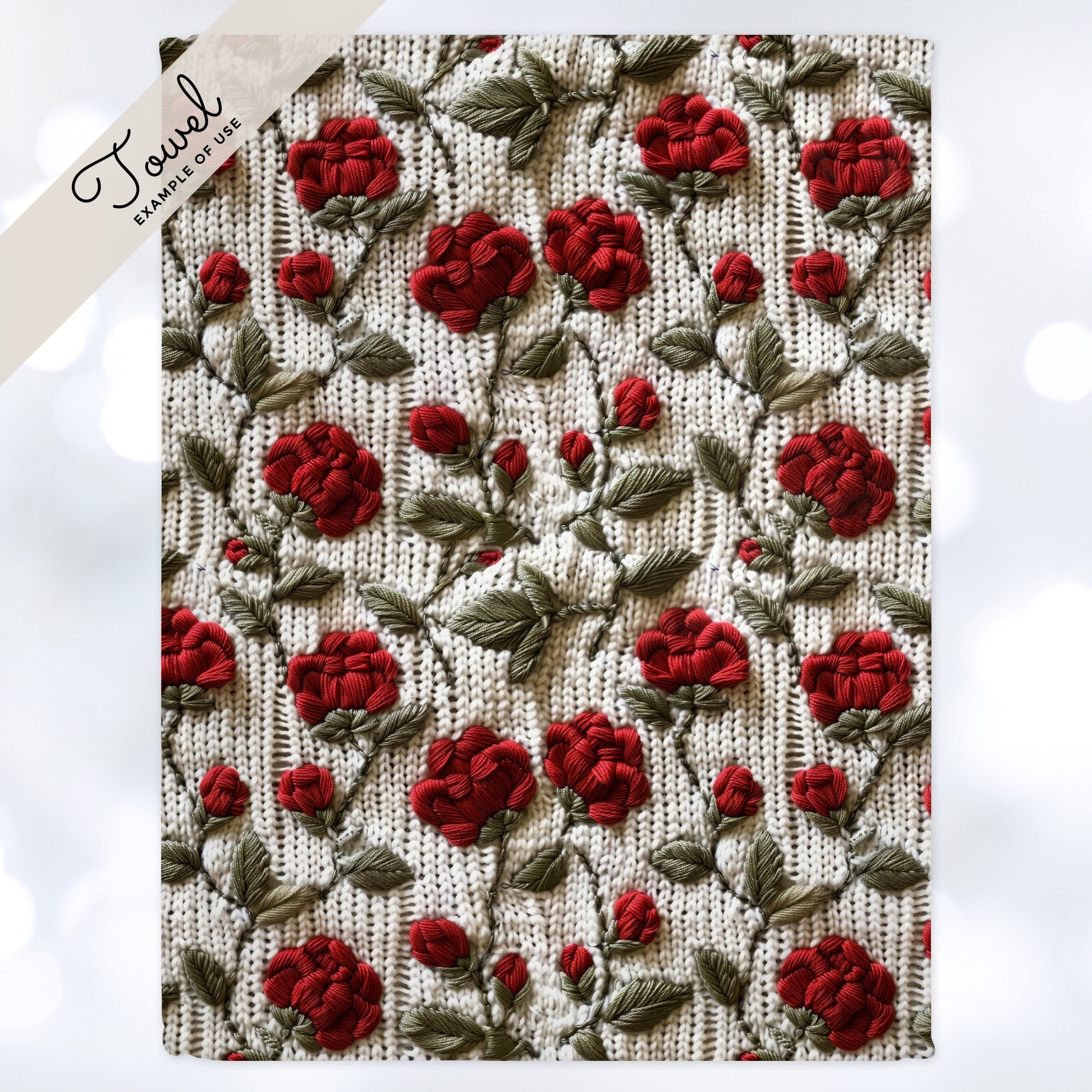 Seamless Roses | Rose Knit Pattern | 3D Texture | Repeating File ...