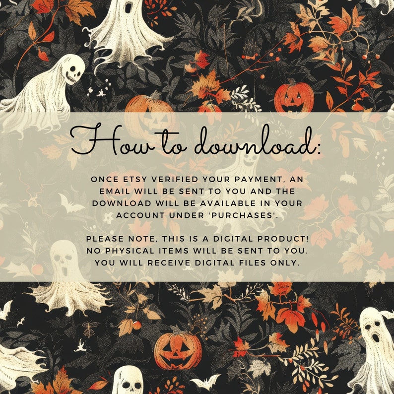 Halloween Pattern, Ghost Seamless File, Floral Digital Paper, Retro ...