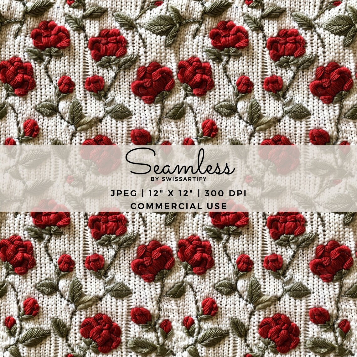 Seamless Roses | Rose Knit Pattern | 3D Texture | Repeating File ...