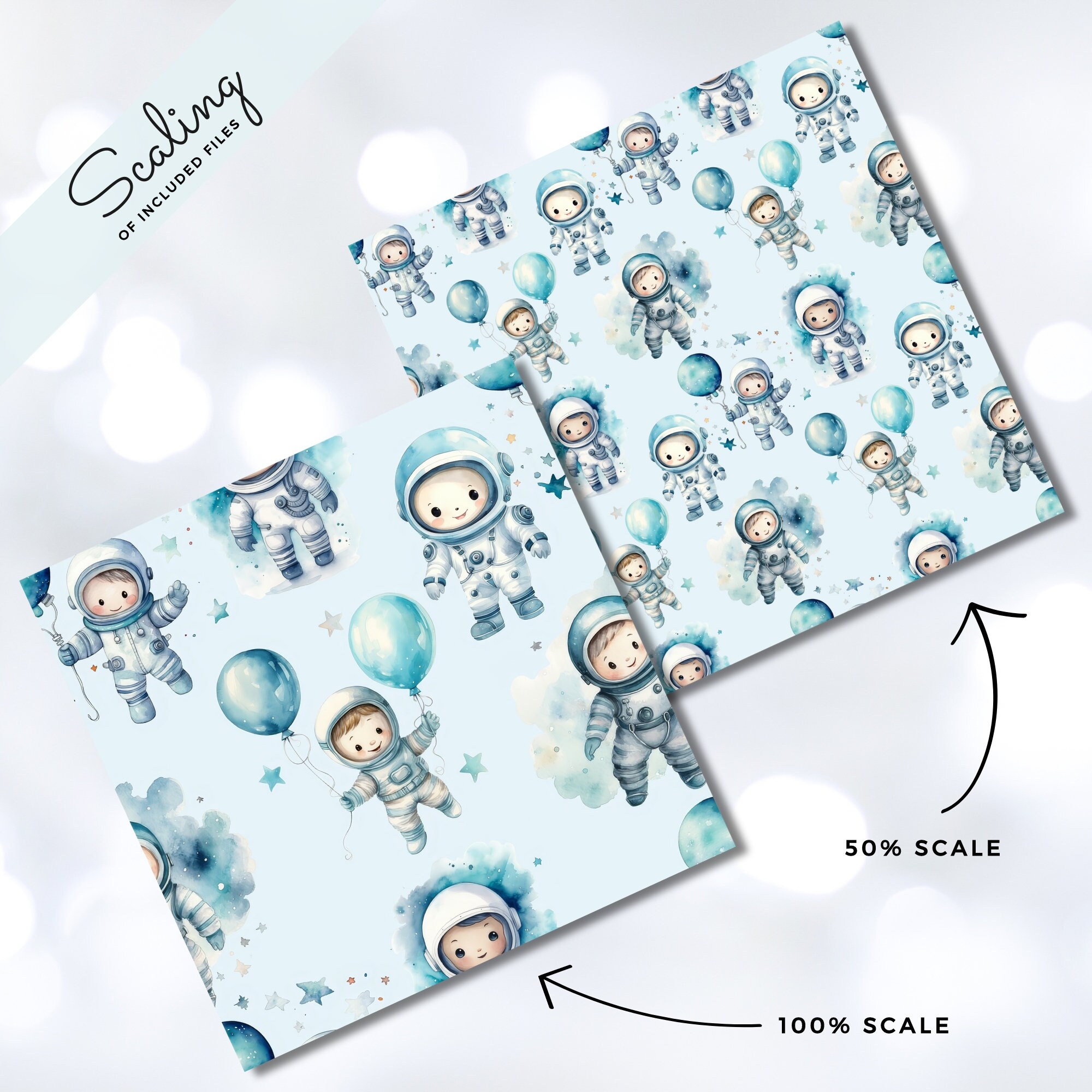 Astronaut Seamless Baby Fabric Pattern, Cute Baby Boy Nursery Space ...