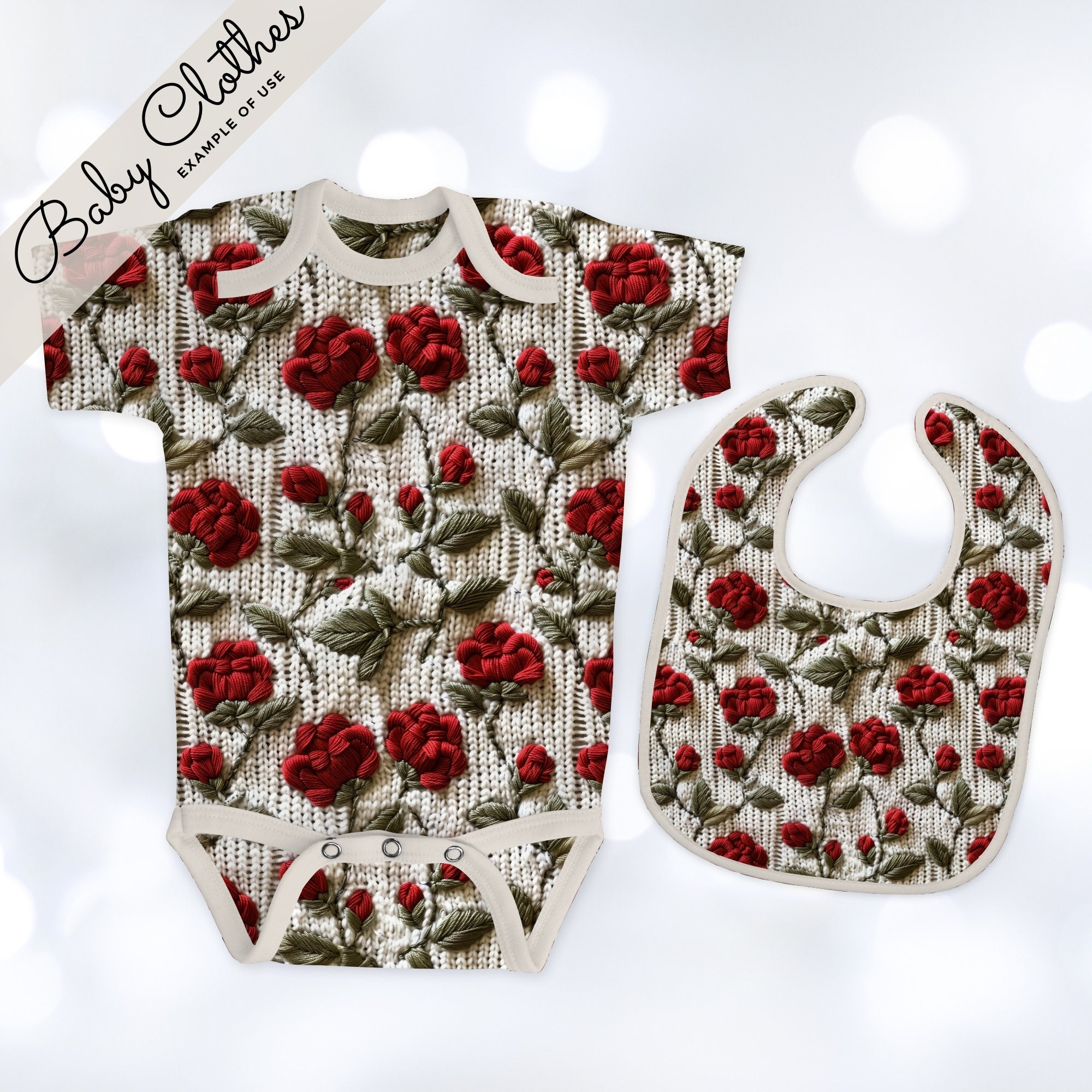 Seamless Roses | Rose Knit Pattern | 3D Texture | Repeating File ...