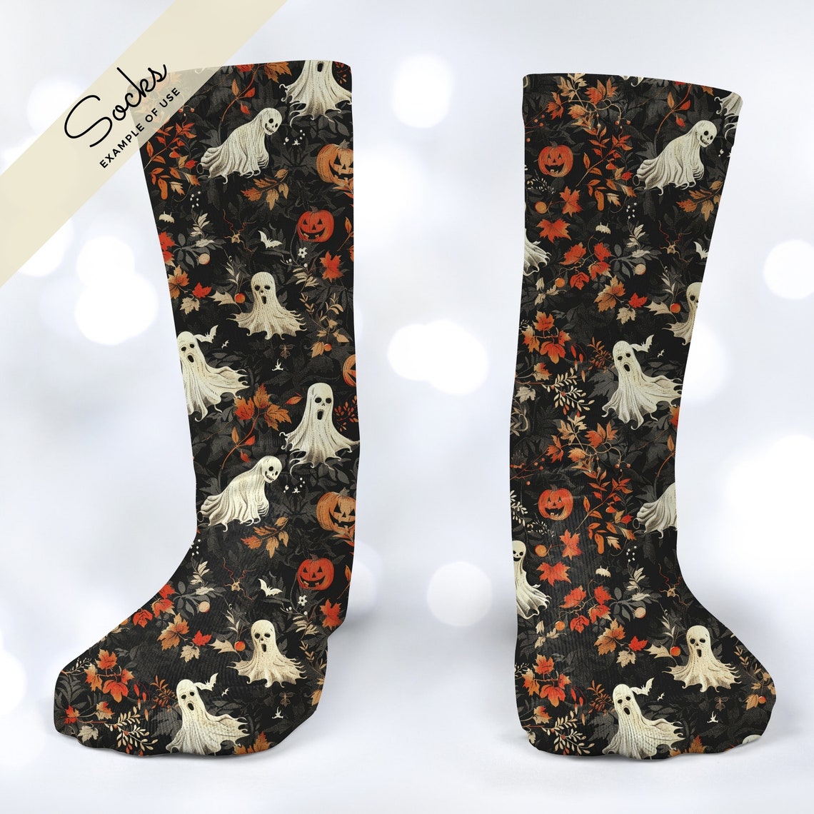 Halloween Pattern, Ghost Seamless File, Floral Digital Paper, Retro ...